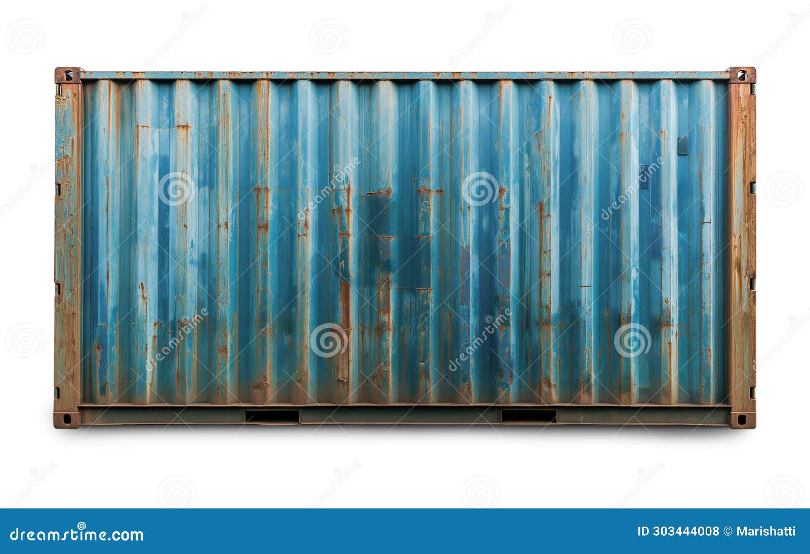 Weathered Blue Shipping Container Stock Illustration - Illustration of ...