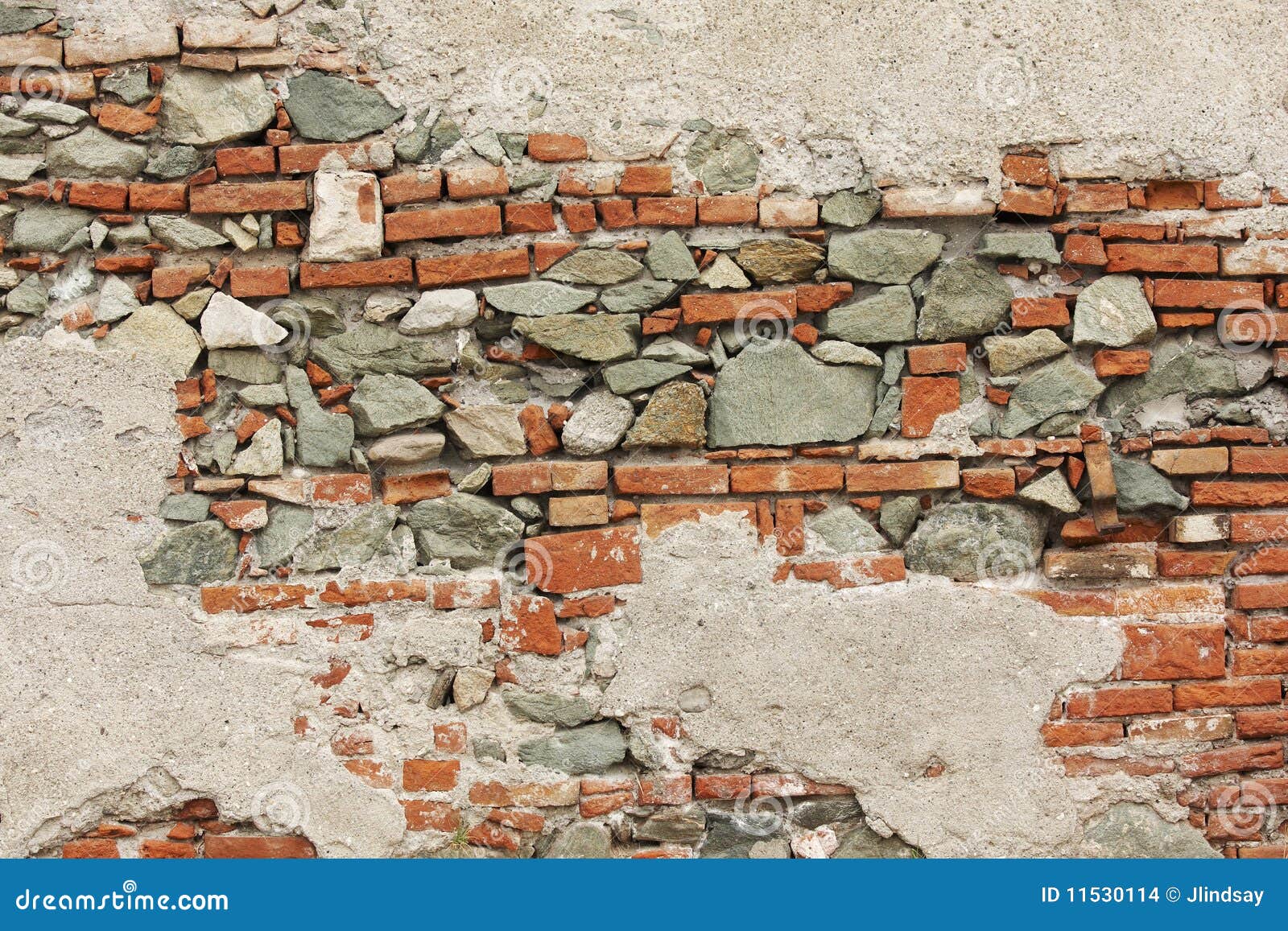 Weathered Brick and Stone Wall Stock Photo - Image of hole, aging: 11530114