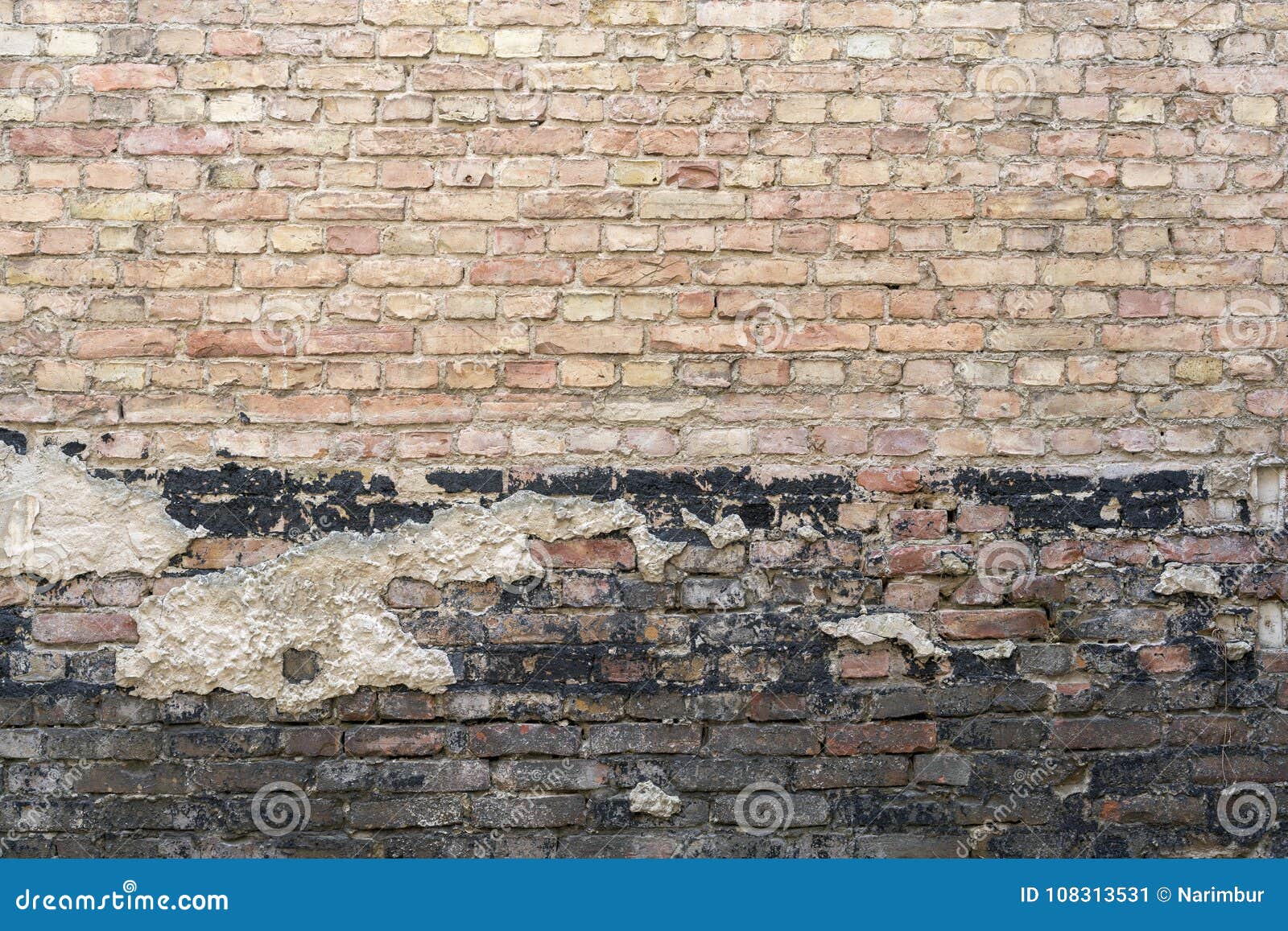 Weathered Brick Wall for Backgrounds Stock Image - Image of grunge ...