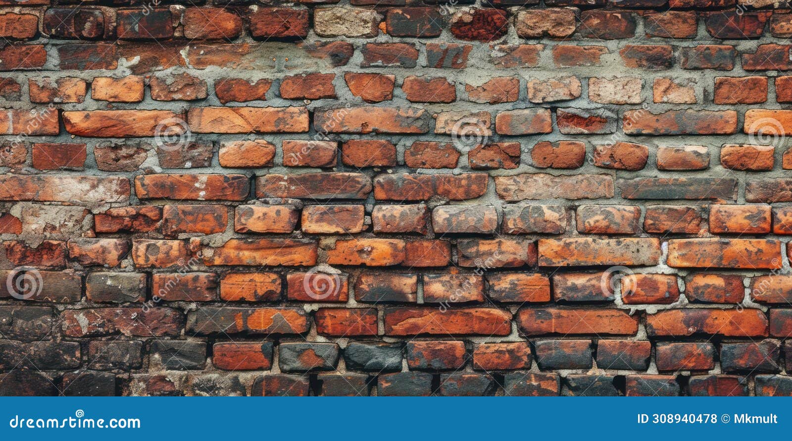 Weathered Brick Wall with Rust Stock Photo - Image of chipped, texture: 308940478
