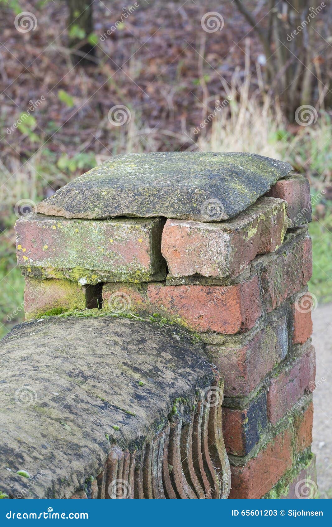 Weathered Brick Wall Showing Cracks and Missing Mortar Stock Image ...