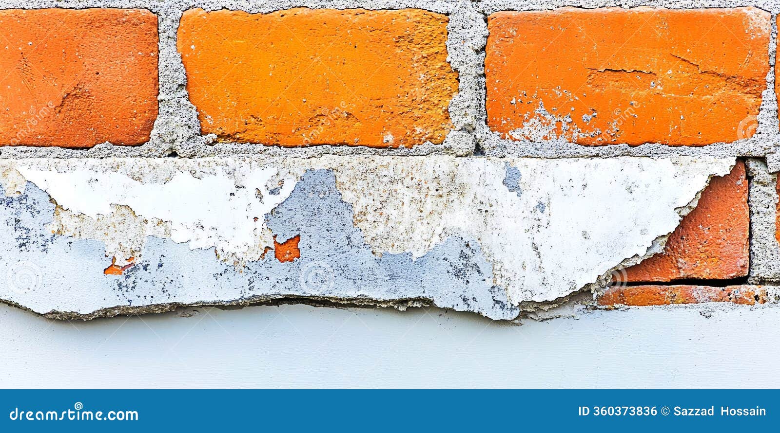 Weathered Brick Wall Texture with Damaged Plaster Grunge Background Orange Bricks Decaying ...
