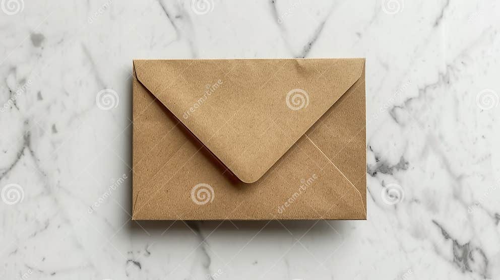 Weathered Brown Envelope on Modern White Table Striking Contrast in ...