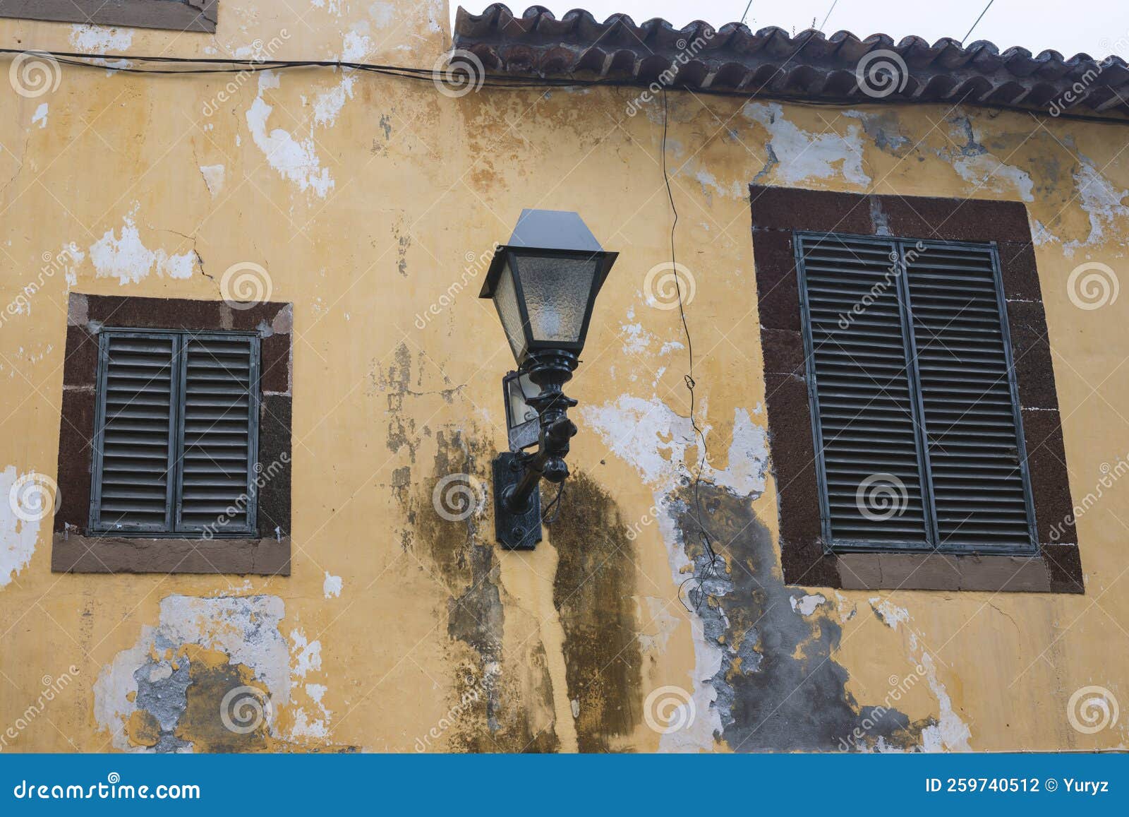Weathered building wall stock photo. Image of urban - 259740512