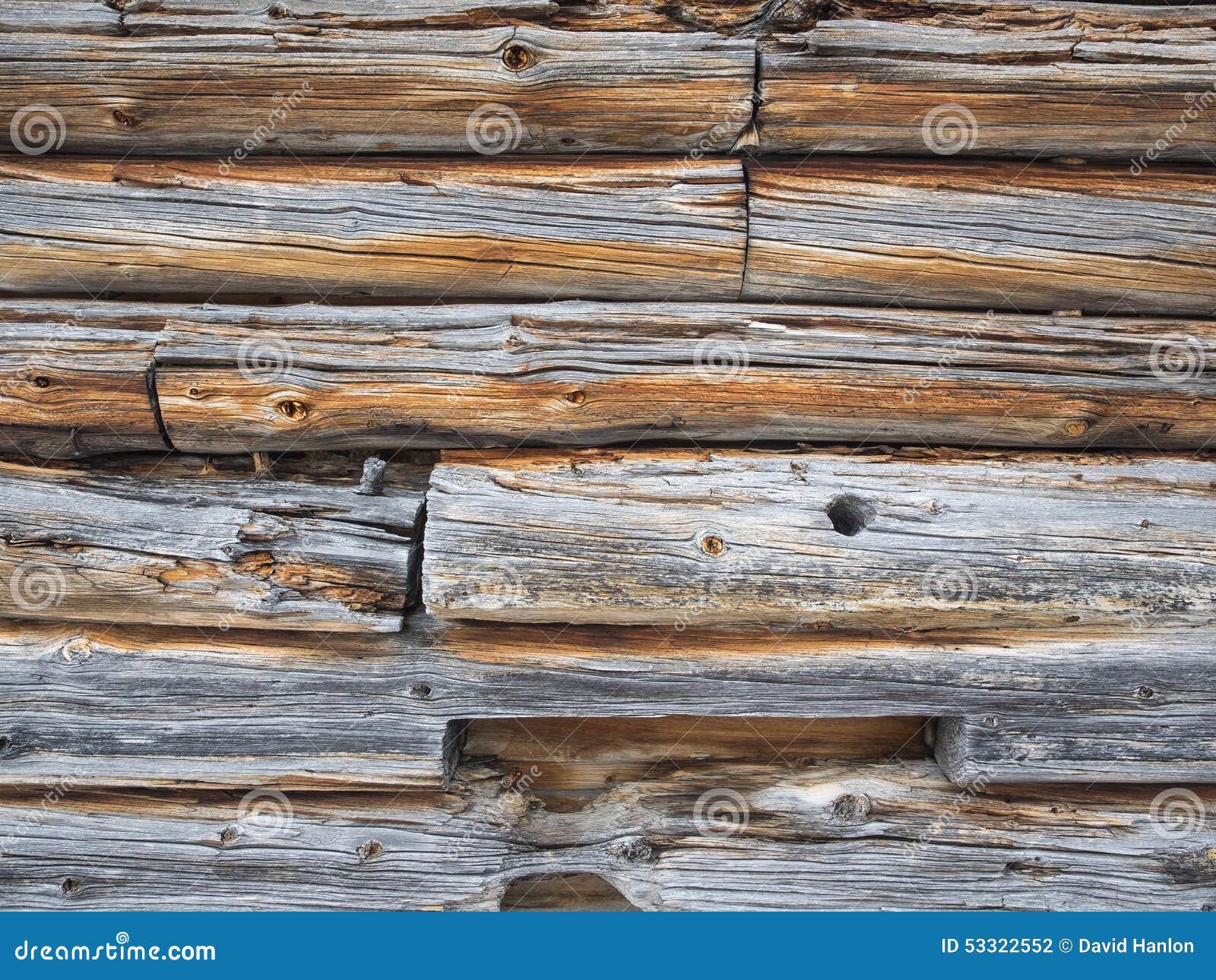 Weathered cabin wall stock photo. Image of logs, grey - 53322552