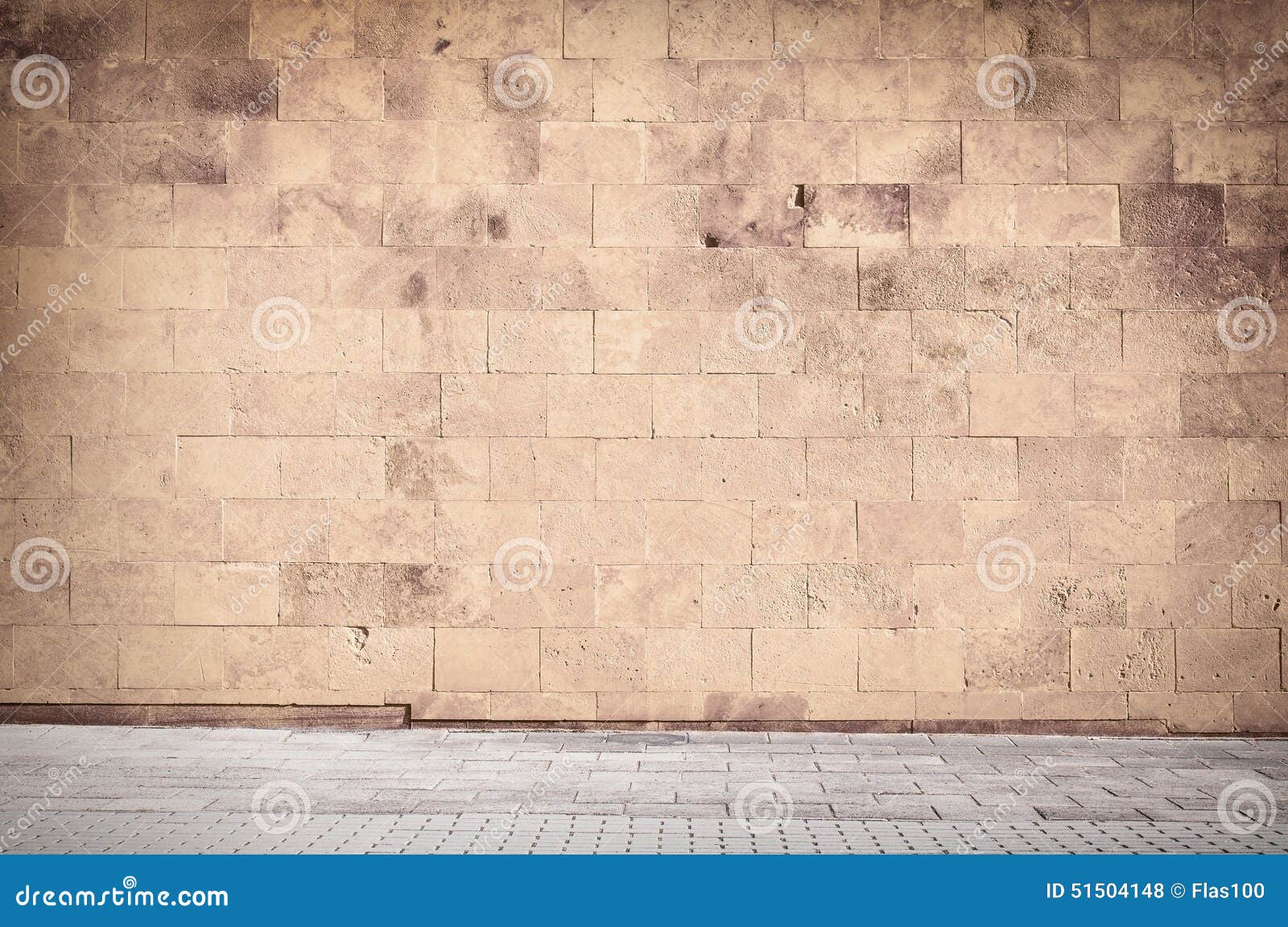 Weathered Cinder Block, Brick Wall Texture, Wood Sign And Walkway Stock ...