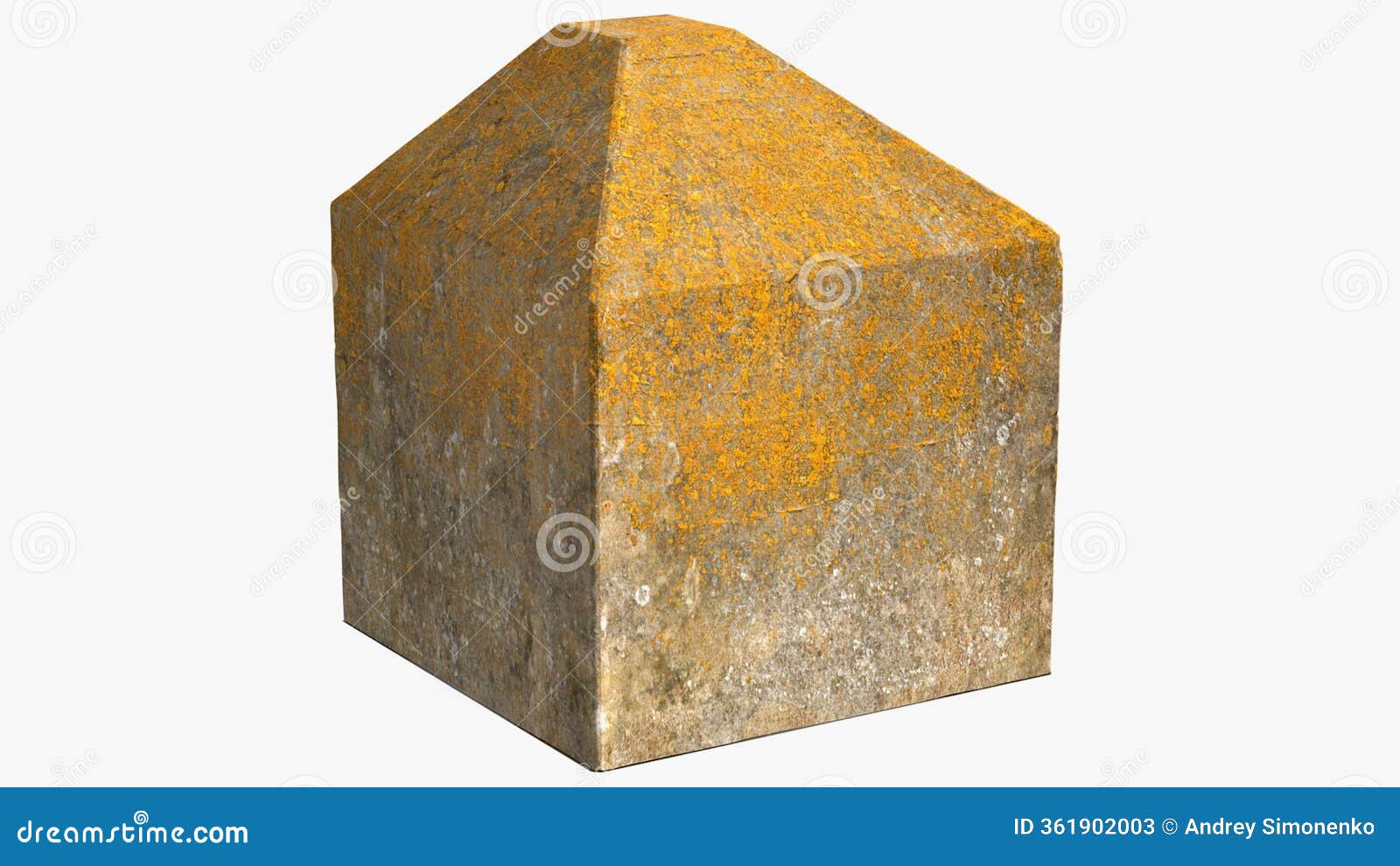 Weathered Concrete Pyramid Post Top Block Structure Stock Image - Image ...
