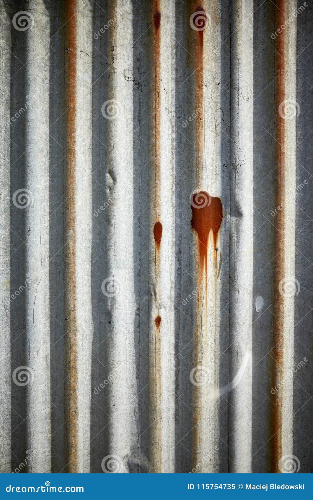 Weathered Corrugated Rusty Metal Wall. Stock Image - Image of abstract ...