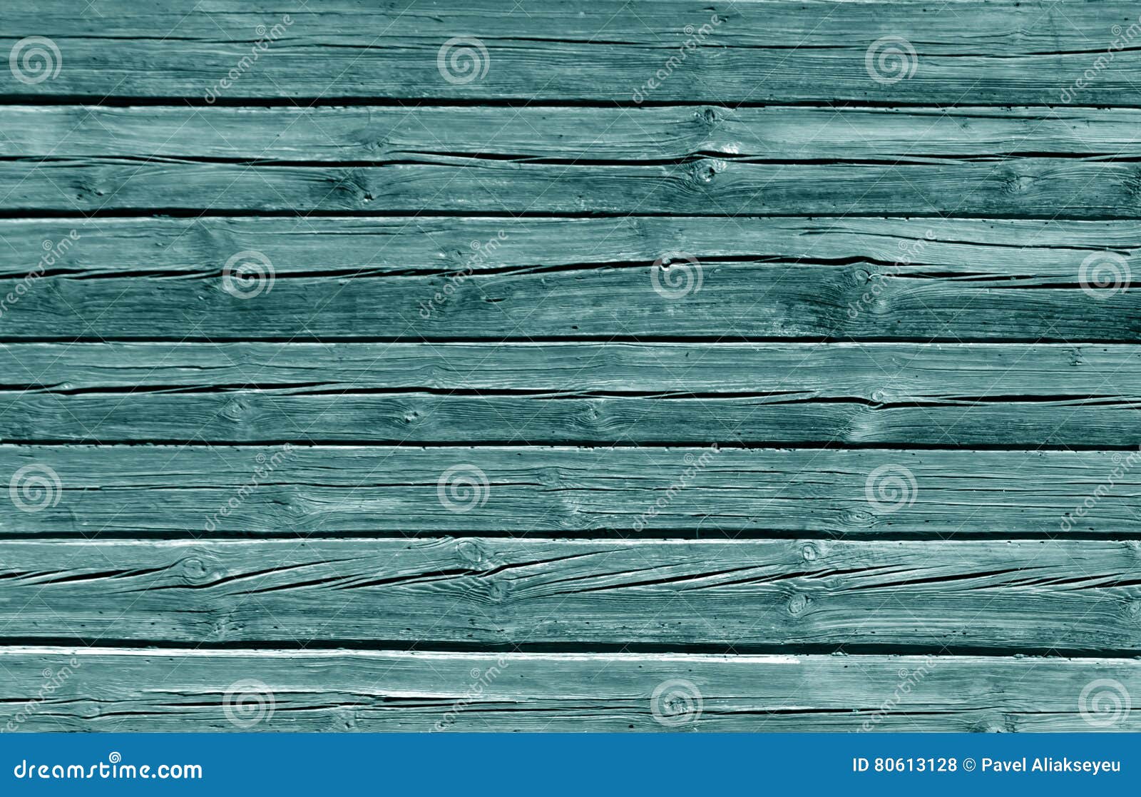 Weathered Cyan Color Log House Wall. Stock Photo - Image of natural ...