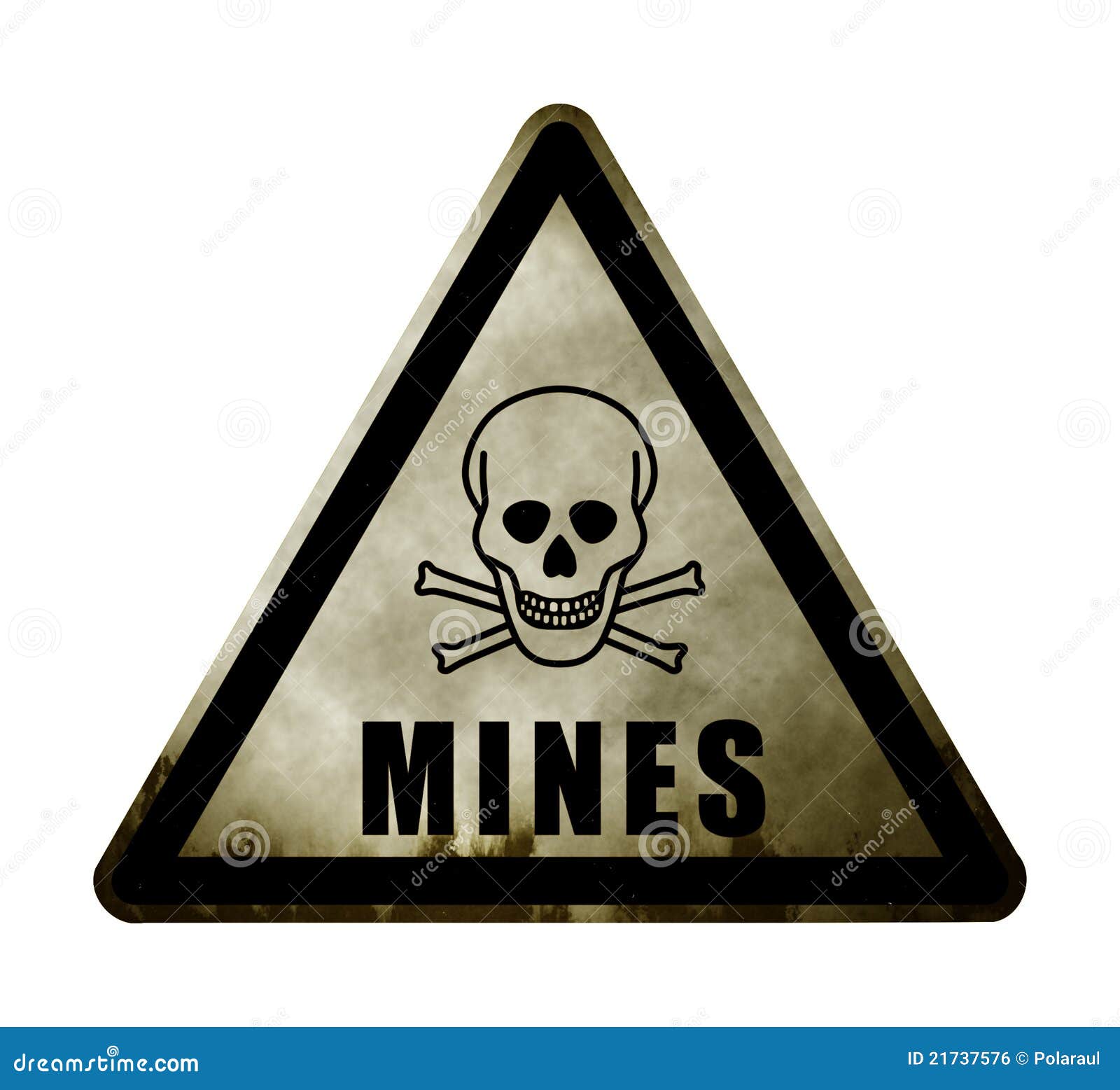 Weathered Danger Minefield Sign Stock Illustration - Illustration of ...