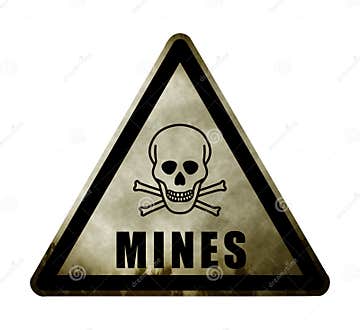 Weathered Danger Minefield Sign Stock Illustration - Illustration of ...