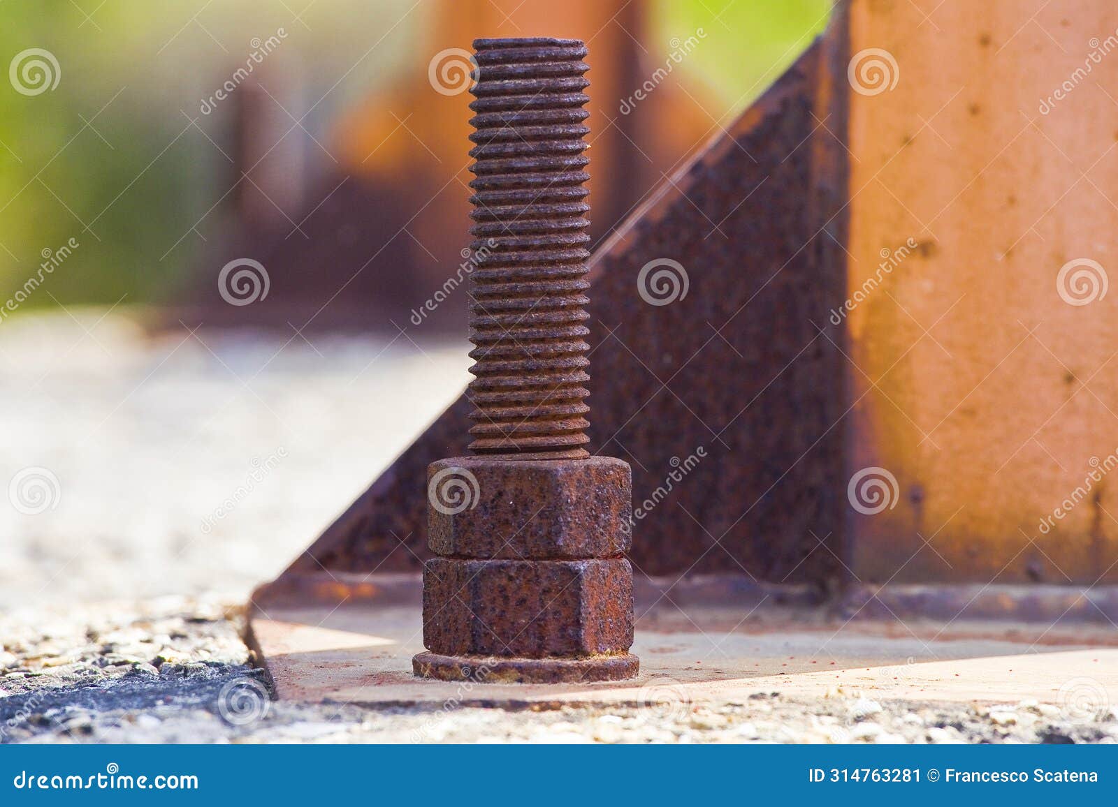 Weathered and Decaying Metal Framework with Rust-encrusted Bolts Stock ...