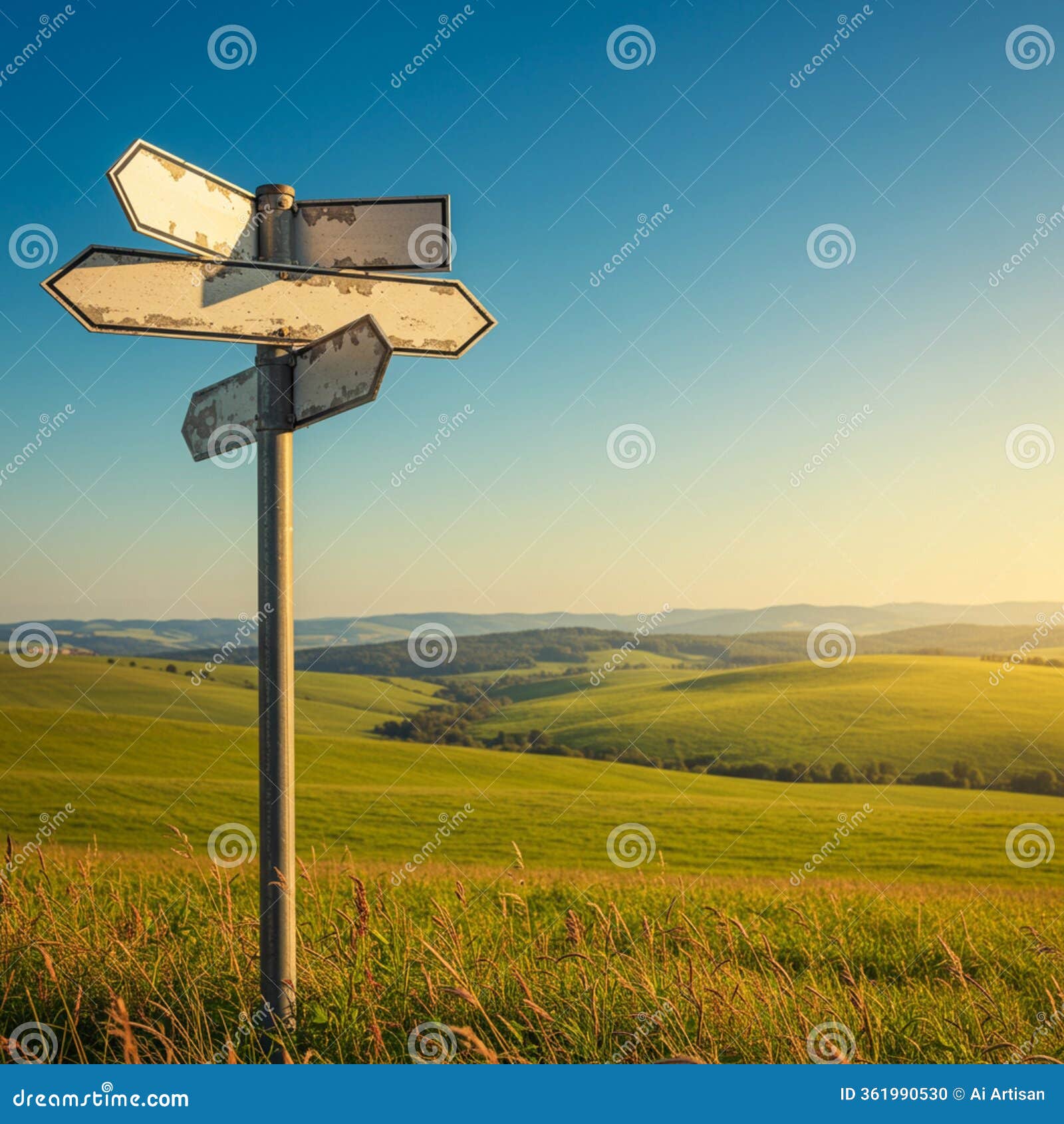 A Weathered Directional Signpost Stands in the Foreground, Featuring ...