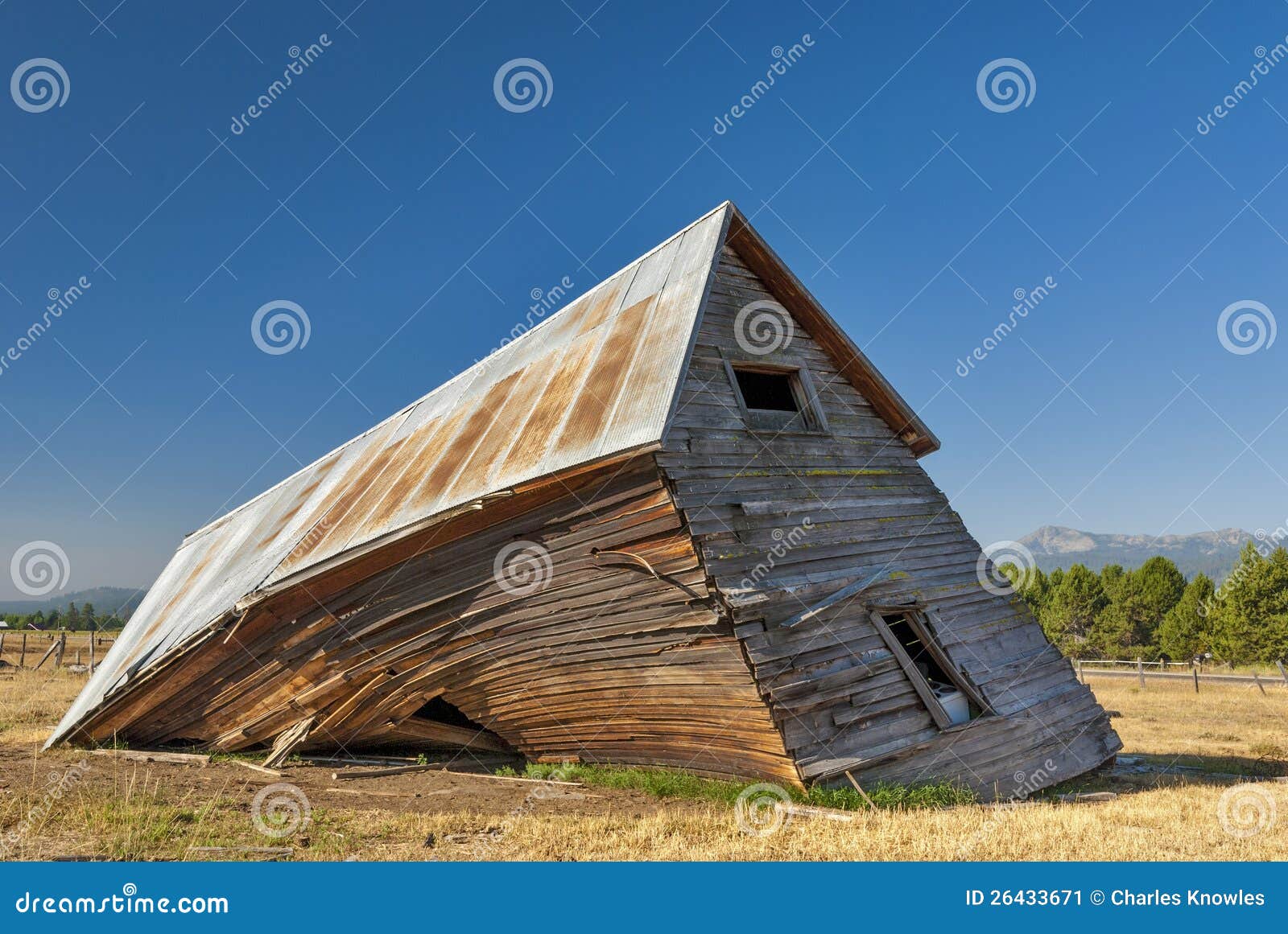 Weathered and Falling Down Wooden House Stock Image - Image of door ...