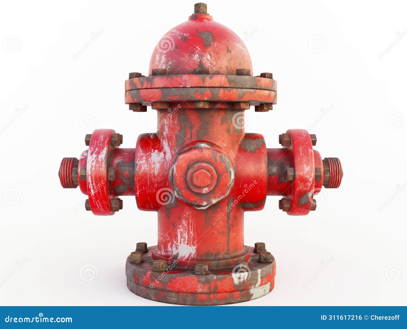 Weathered Fire Hydrant Isolated on White Stock Photo - Image of urban ...