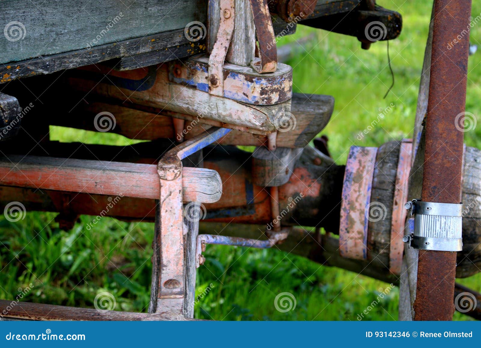 Weathered Front Pivot of Covered Wagon Axle Stock Photo - Image of ...