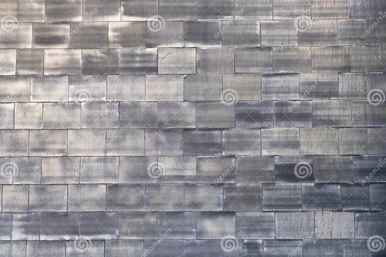 Weathered Gray Stone Tile Wall with Rectangular Patterns and Varied ...