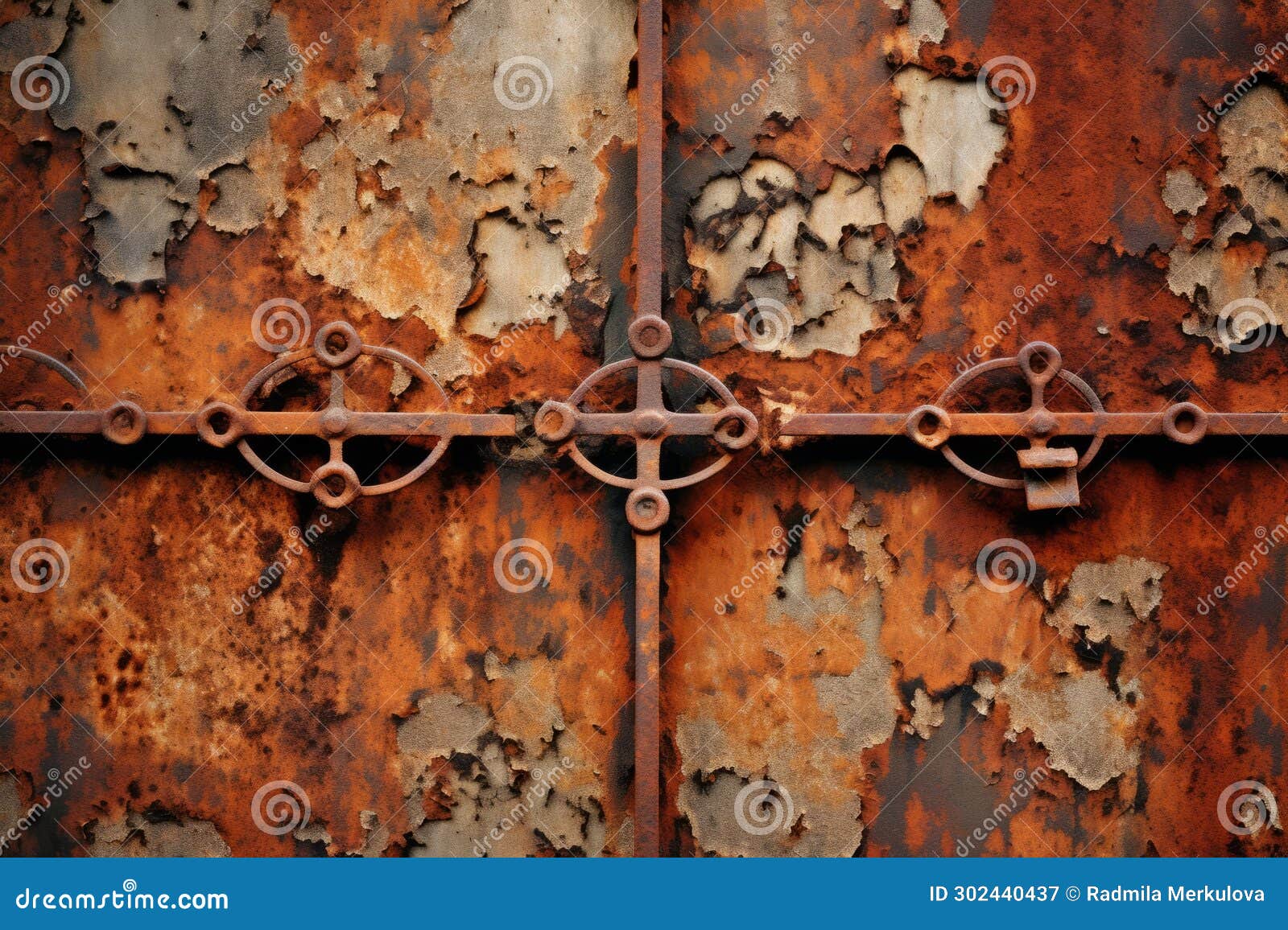 Weathered Iron Gates Displaying Rust, Originating from Construction ...
