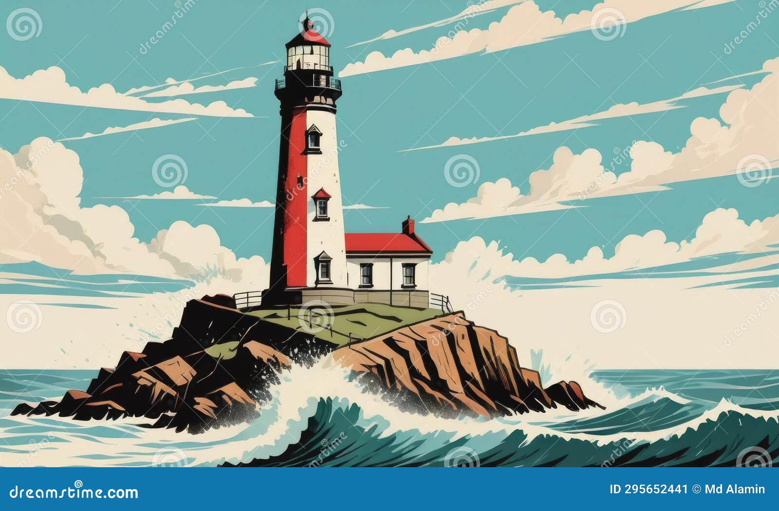 A Weathered Lighthouse: Caught in the Midst of a Mighty Splash Stock ...