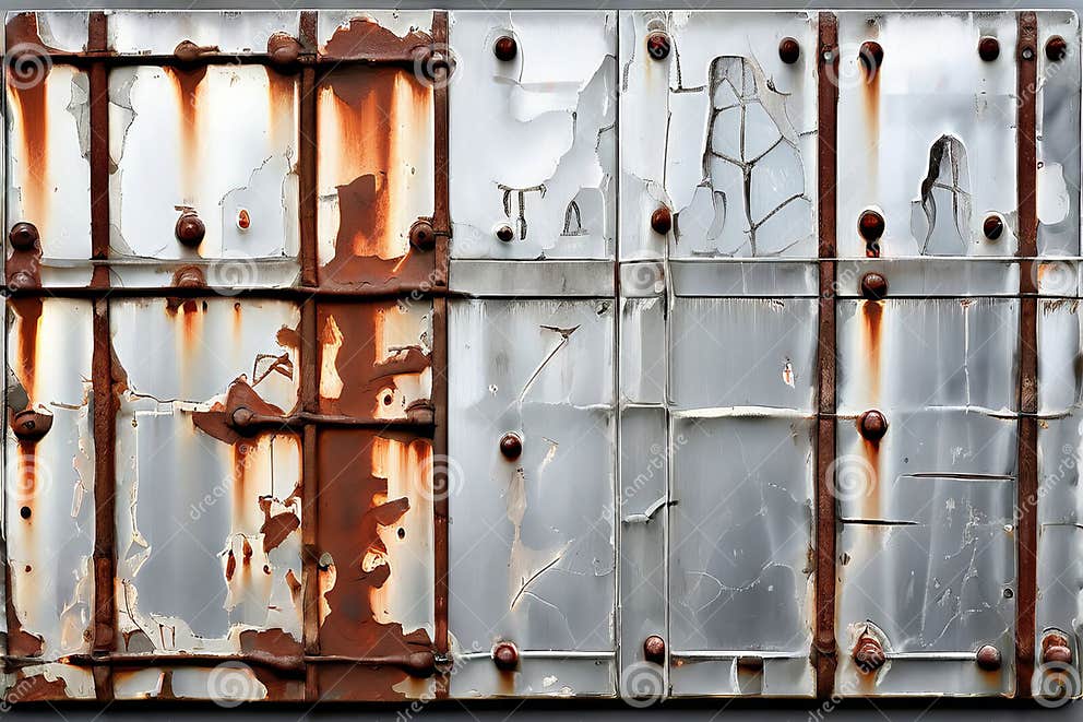 Weathered Metal with Embedded Matrix Patterns Rusted and Worn Me Stock ...