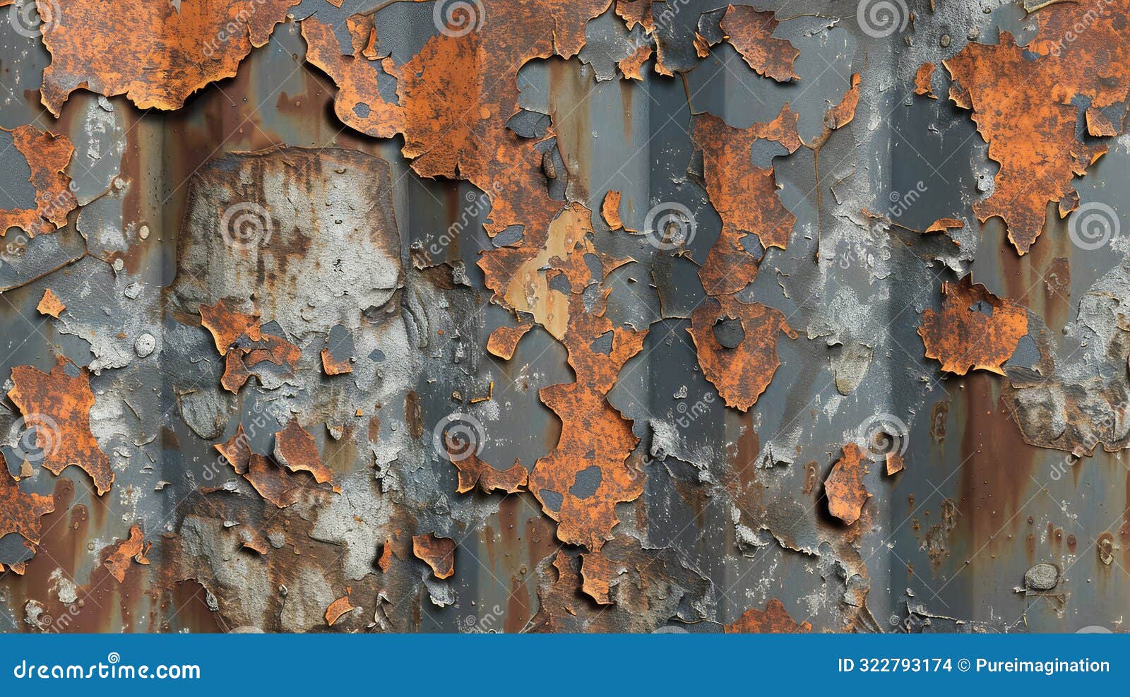 Weathered Metal Panel Exhibits a Rough Texture, with Rusty Flakes and ...