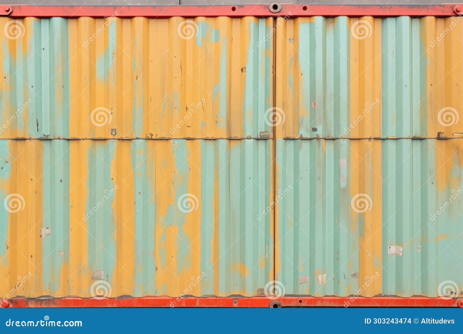 Weathered Metal Shipping Container with Scratches Stock Photo - Image ...