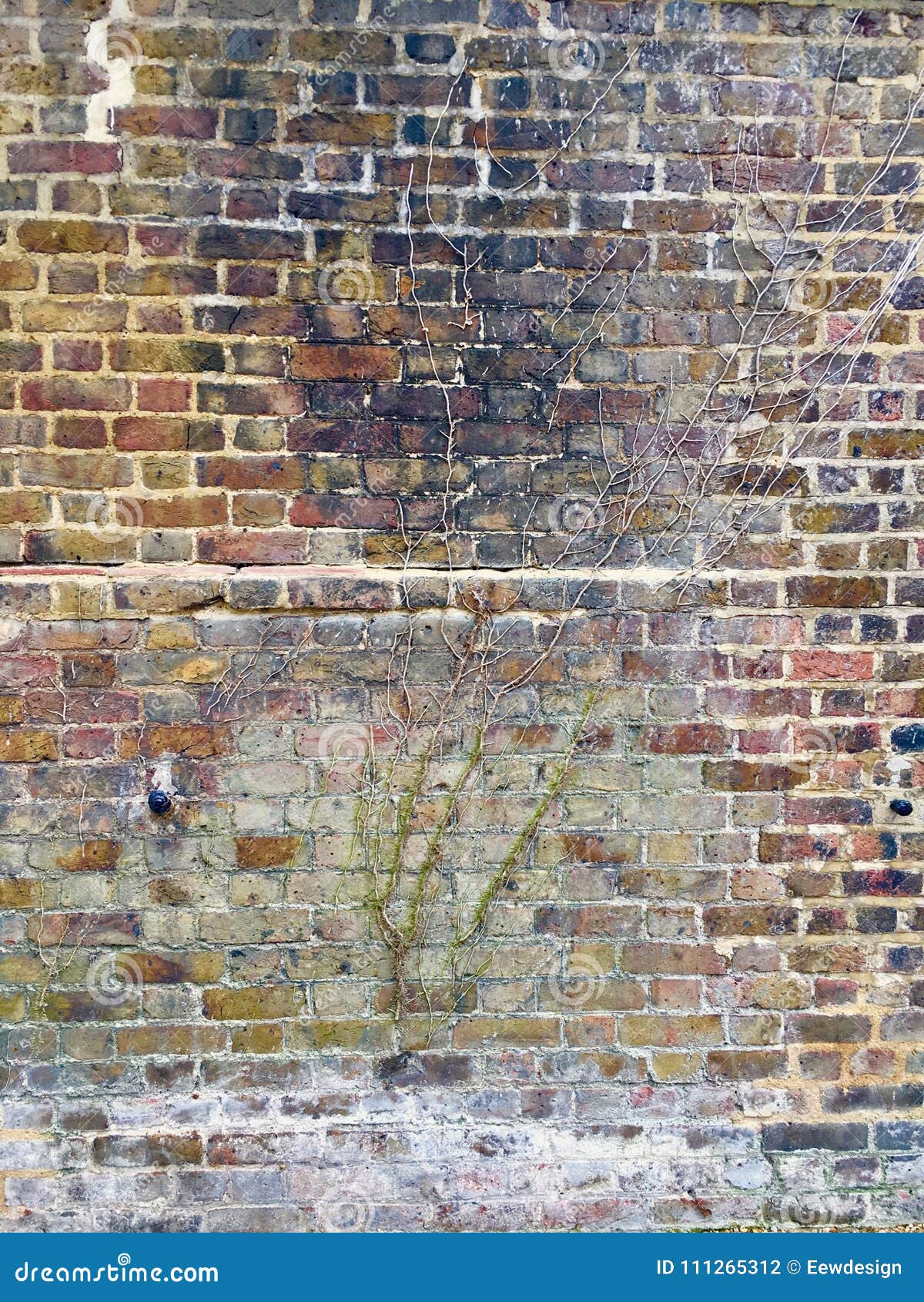 Weathered Multi Coloured Brick Wall with Stock Photo - Image of ...