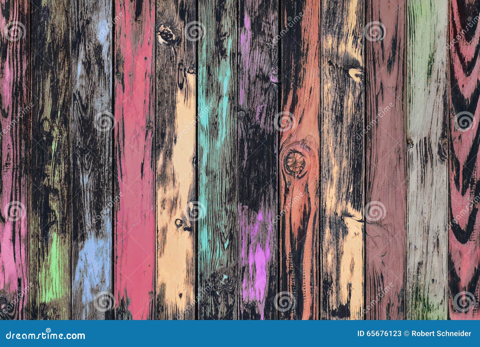 Weathered Multicolored Board Wall Stock Image - Image of textured ...