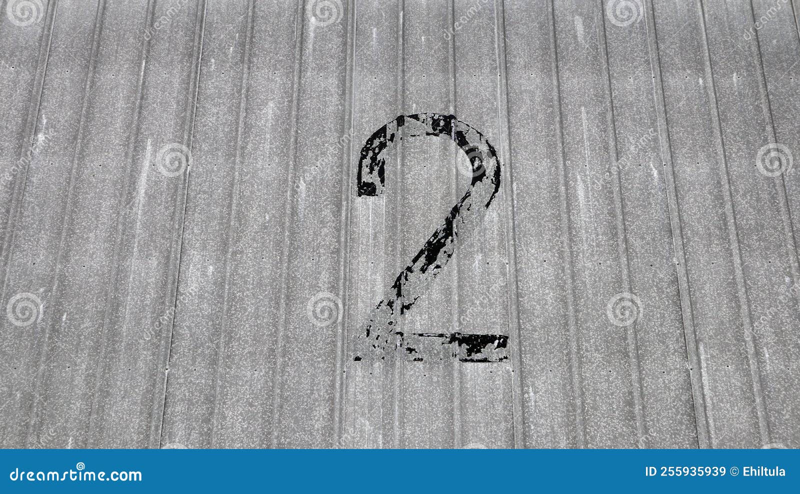 Weathered Number Two Painted on a Warehouse Wall Stock Image - Image of ...