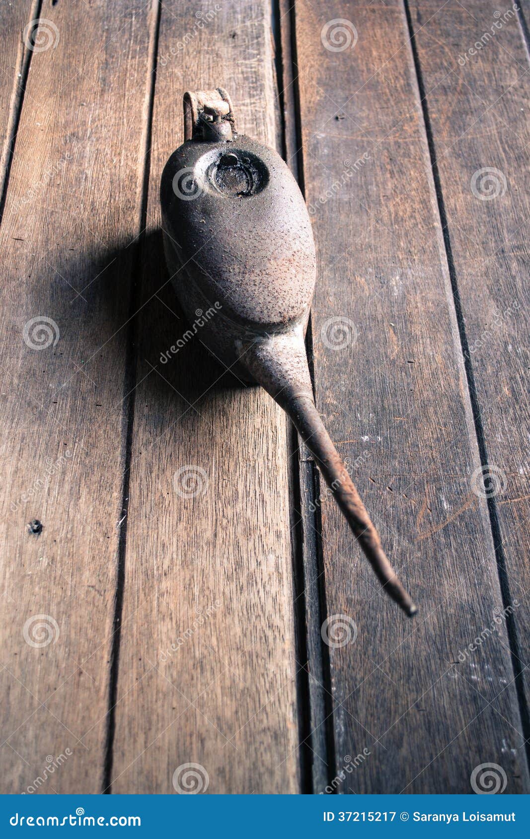 Weathered Oil Can on the Wooden Stock Image - Image of wooden, tool ...