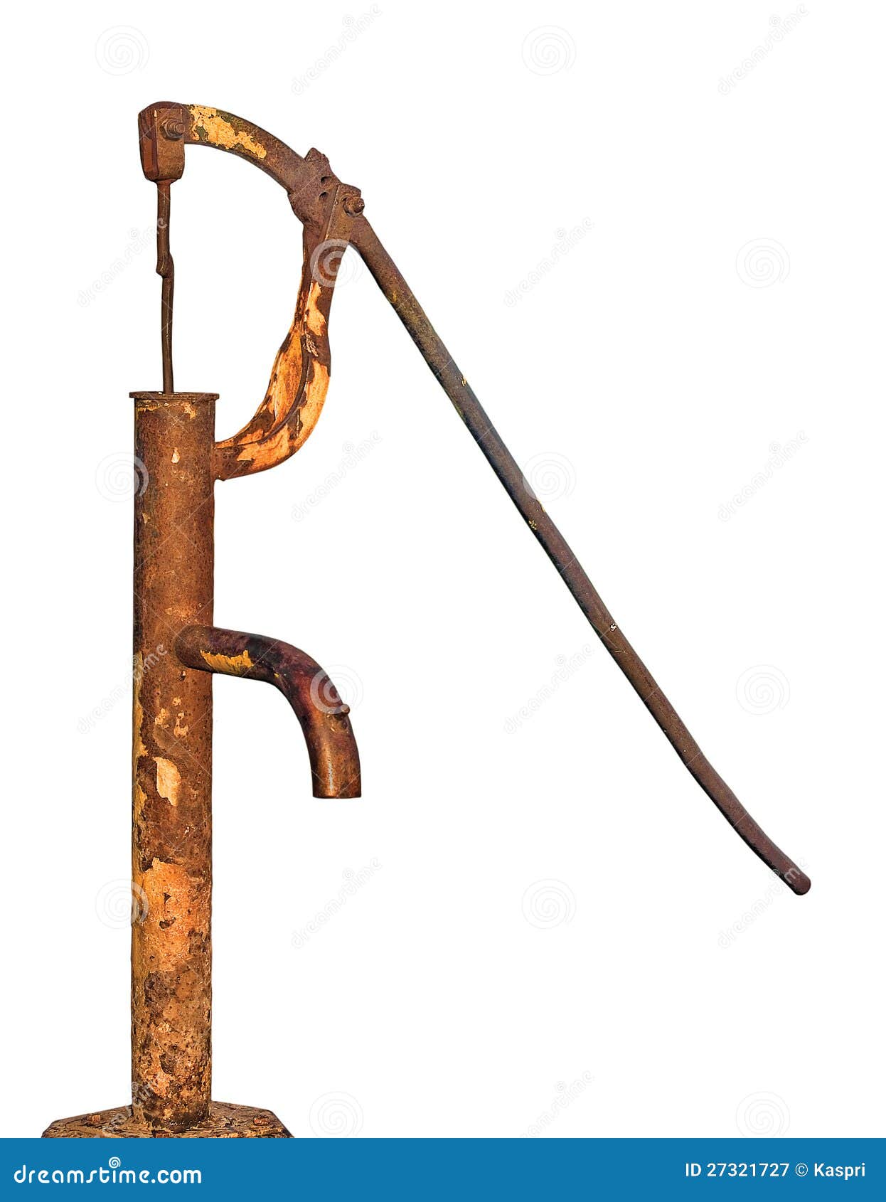 Weathered Old Aged Rusty Retro Water Pump Isolated Stock Image - Image ...