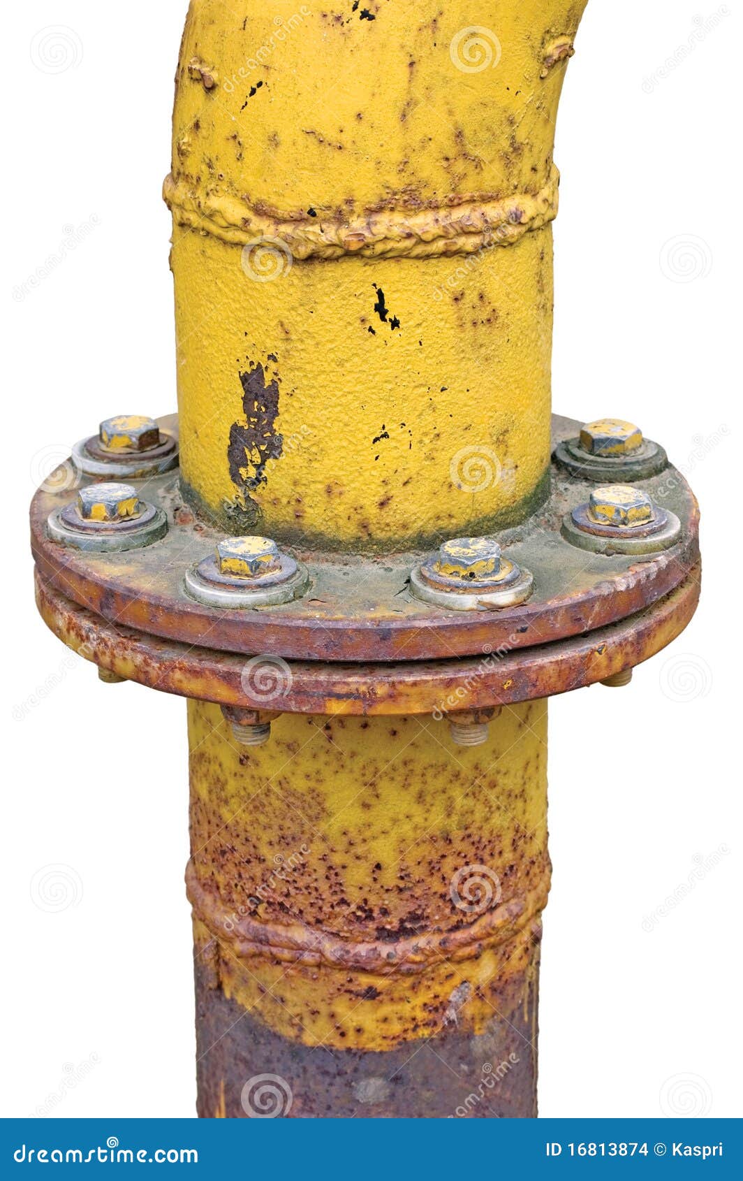 Weathered Old Gas Pipe Connection Flange Isolated Stock Photo - Image ...