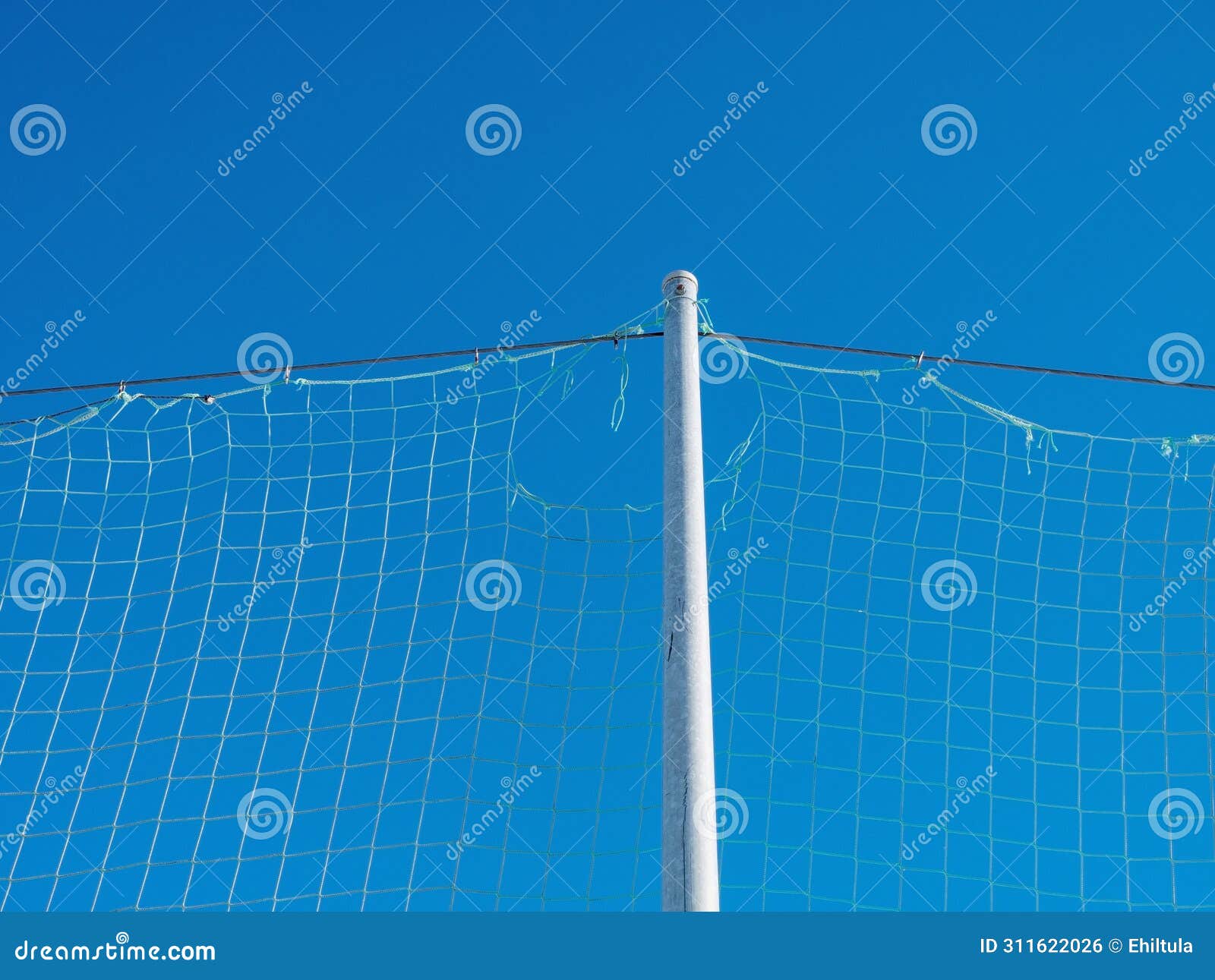Weathered Old Nylon Net Against Blue Sky Background Stock Photo - Image ...