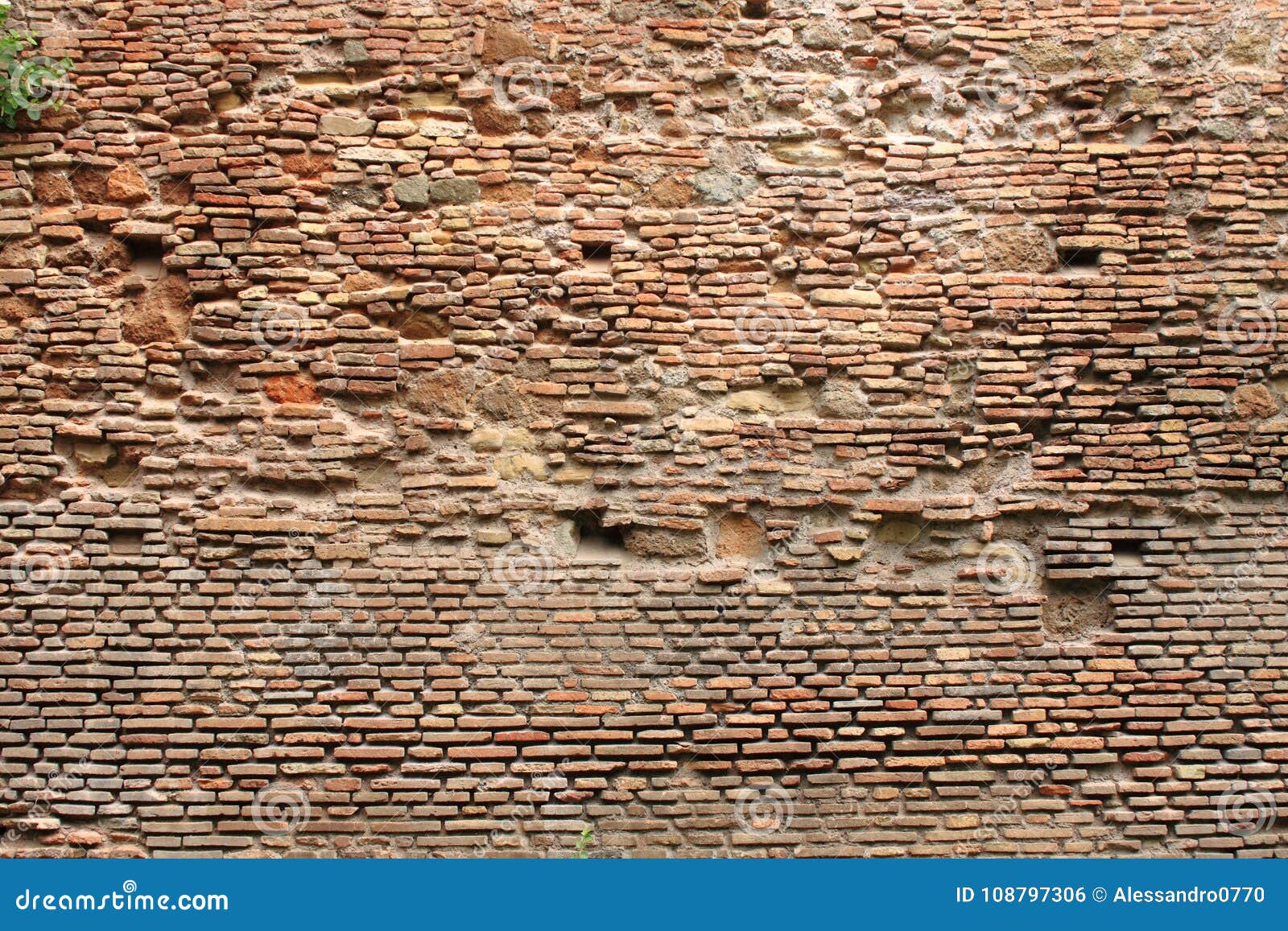 Weathered red brick wall stock photo. Image of brick - 108797306