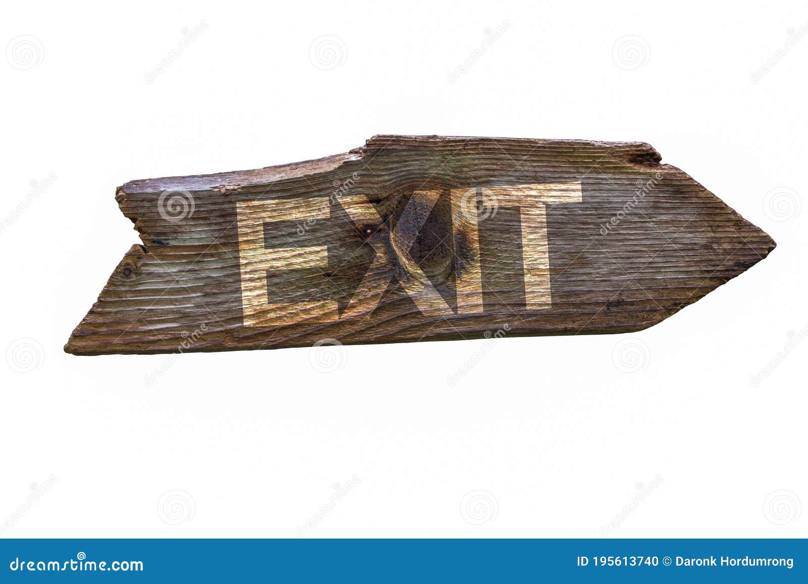 Weathered Old Wood Exit Signpost Stock Photo - Image of post, object ...