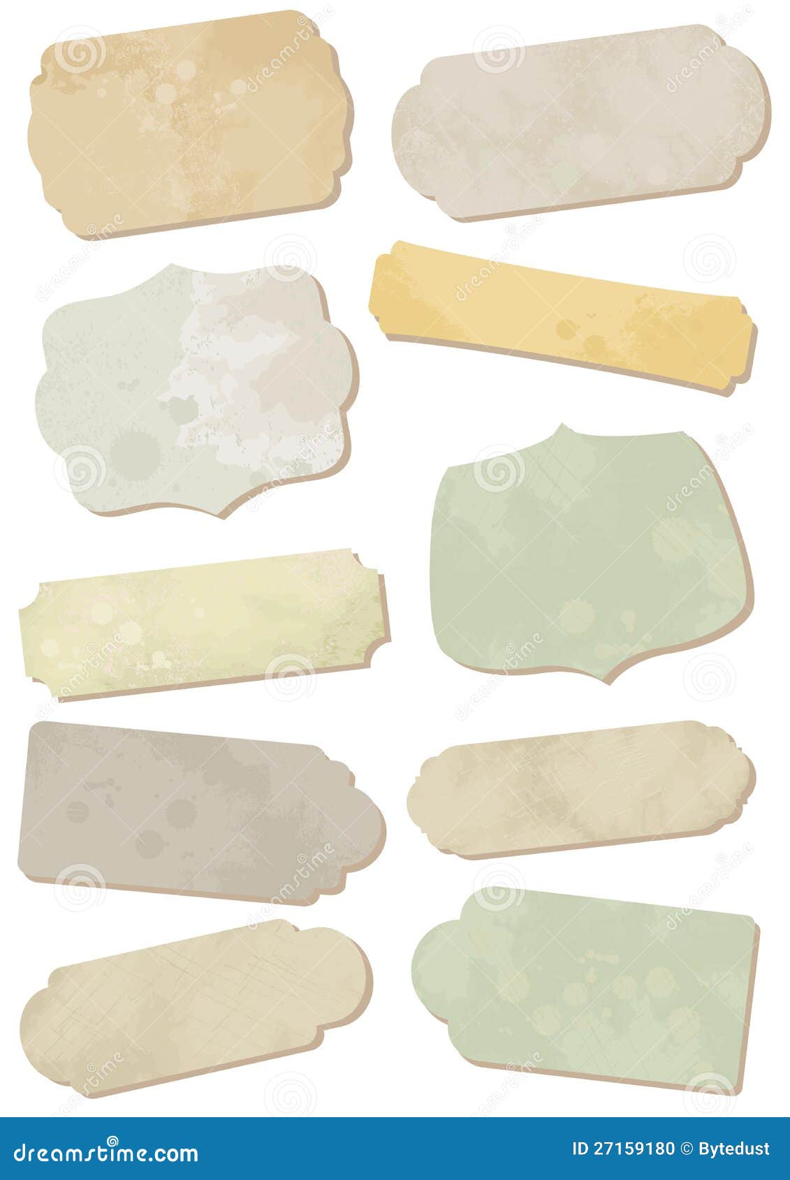 Weathered Ornamental Tag Labels Stock Vector - Illustration of stained ...