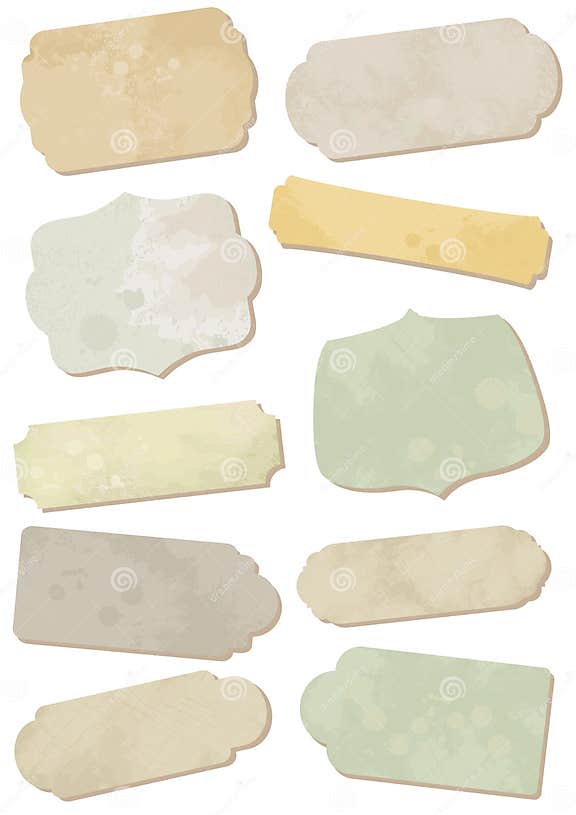 Weathered Ornamental Tag Labels Stock Vector - Illustration of stained ...