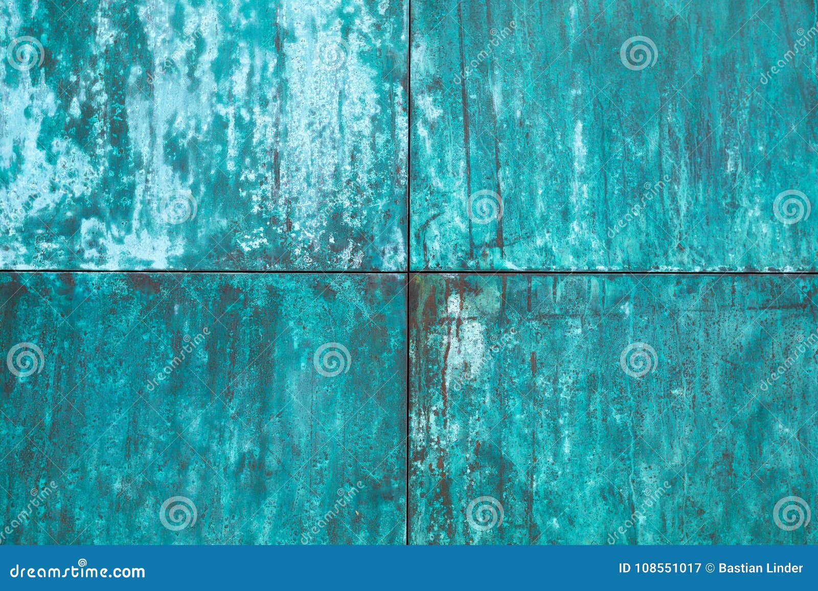Weathered, Oxidized Copper Wall Structure Stock Image - Image of ...