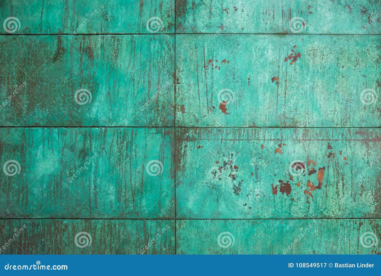 Weathered, Oxidized Copper Wall Structure Stock Image - Image of urban ...