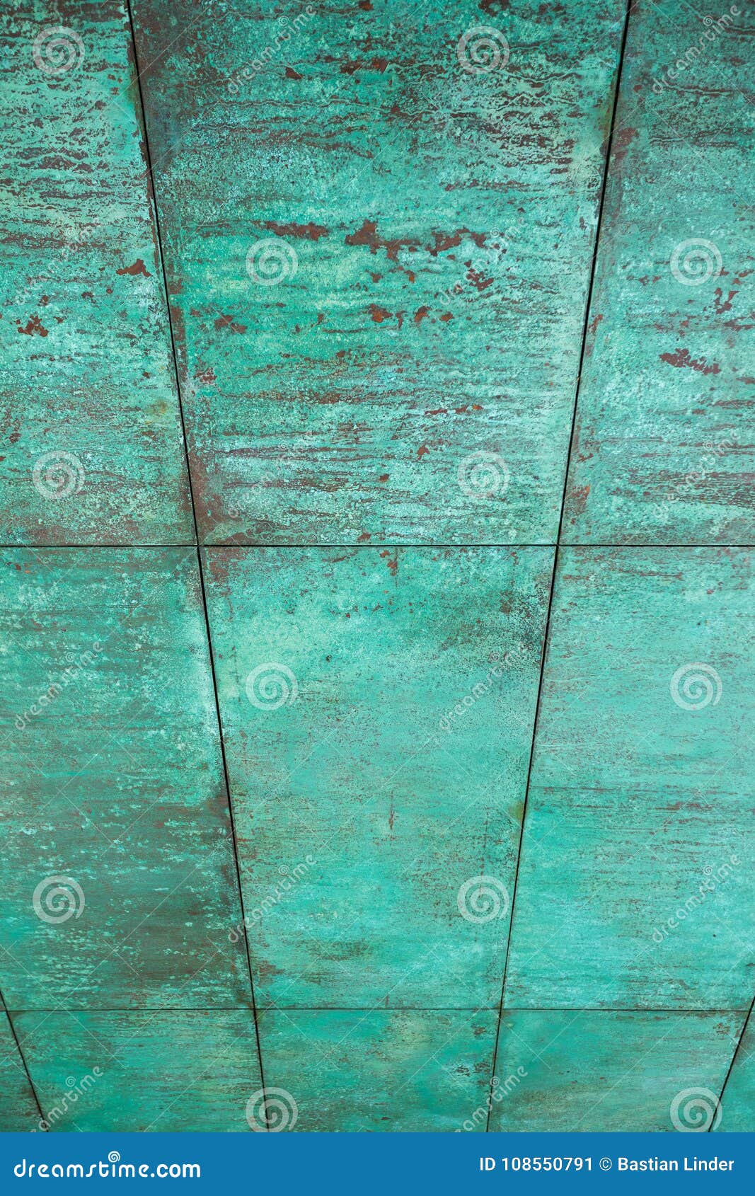 Weathered, Oxidized Copper Wall Structure Stock Image - Image of urban ...