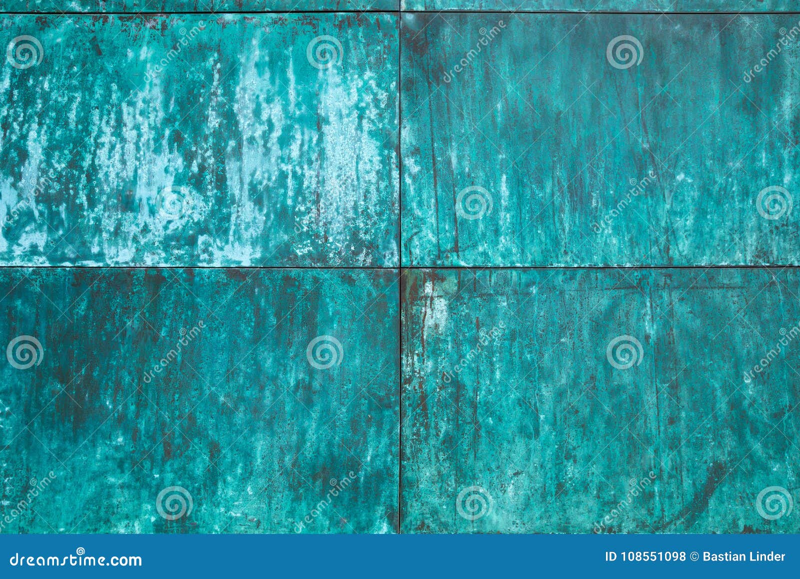 Weathered, Oxidized Copper Wall Structure Stock Photo - Image of ...