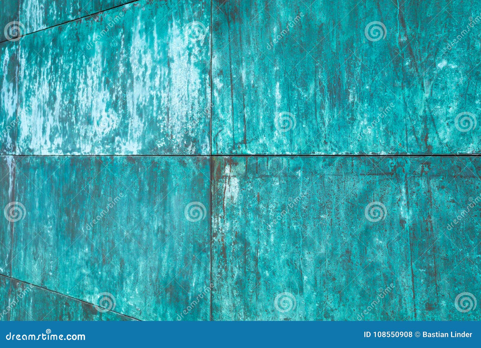 Weathered, Oxidized Copper Wall Structure Stock Photo - Image of ...