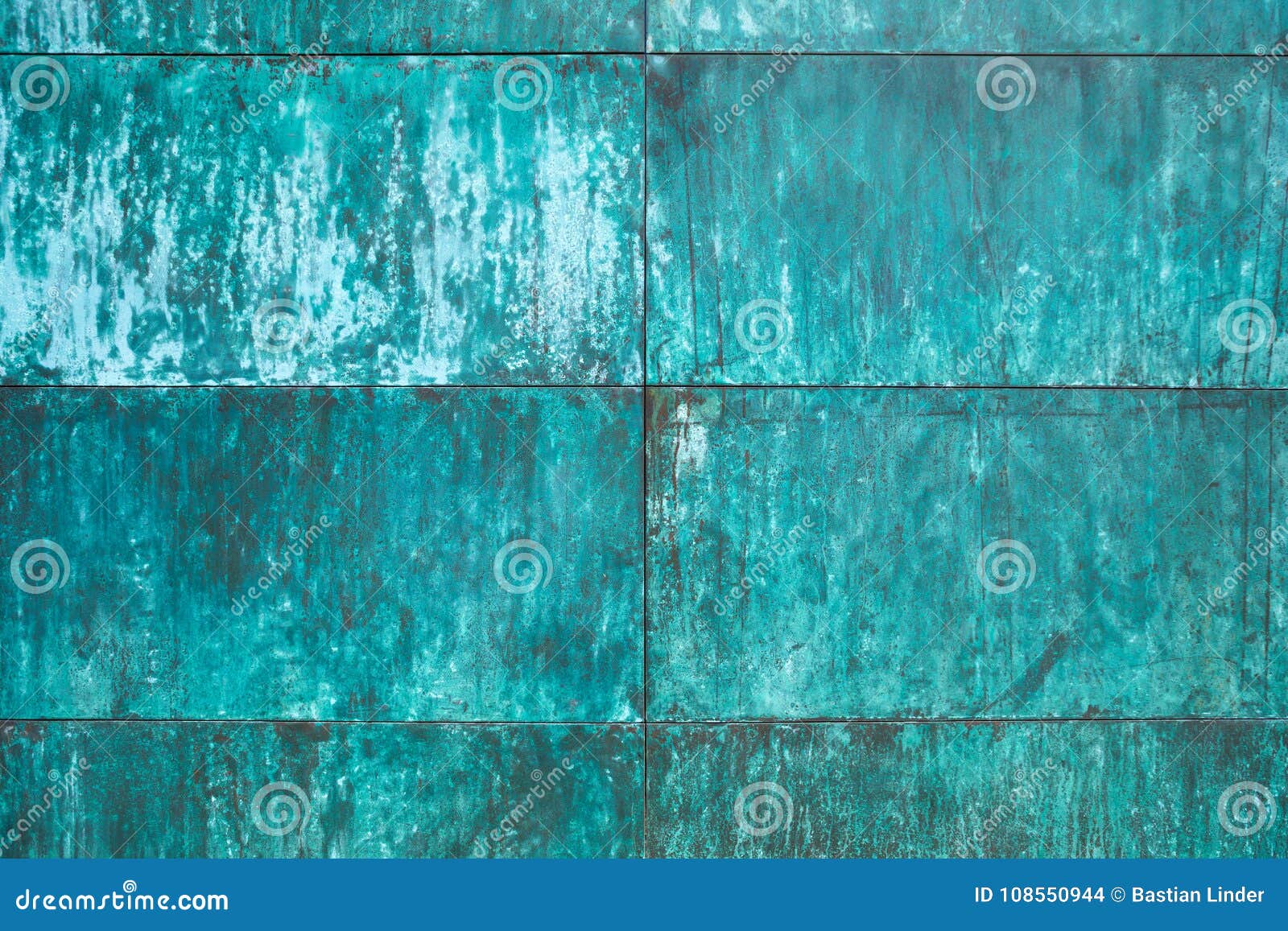 Weathered, Oxidized Copper Wall Structure Stock Photo - Image of ...