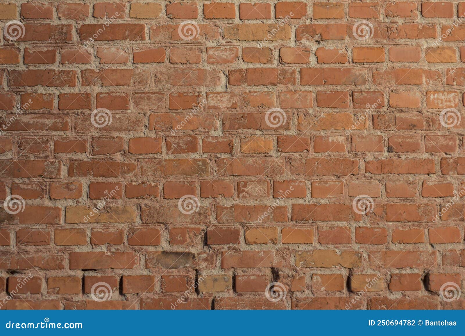Weathered Painted Old Brick Wall Background. Flat Masonry Stock Photo ...