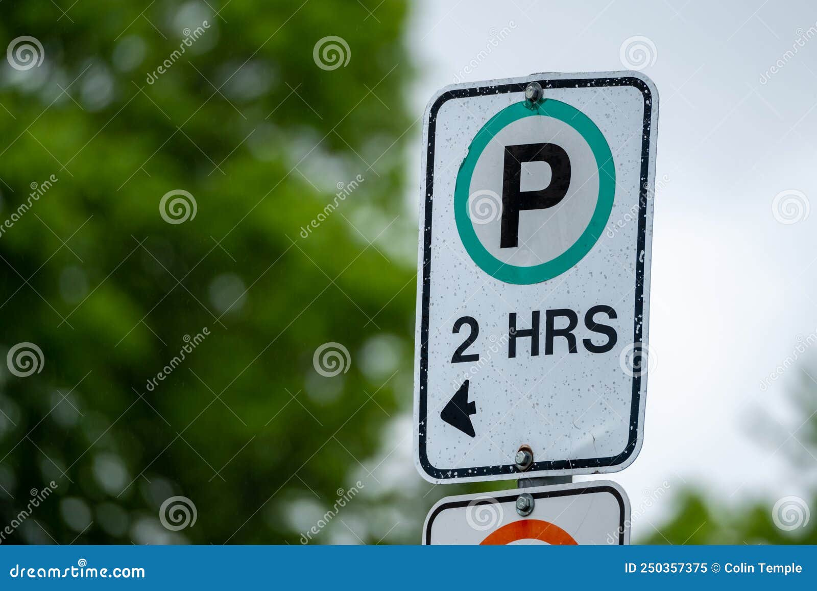 Weathered Parking Sign with 2-hour Limit Stock Image - Image of metal ...