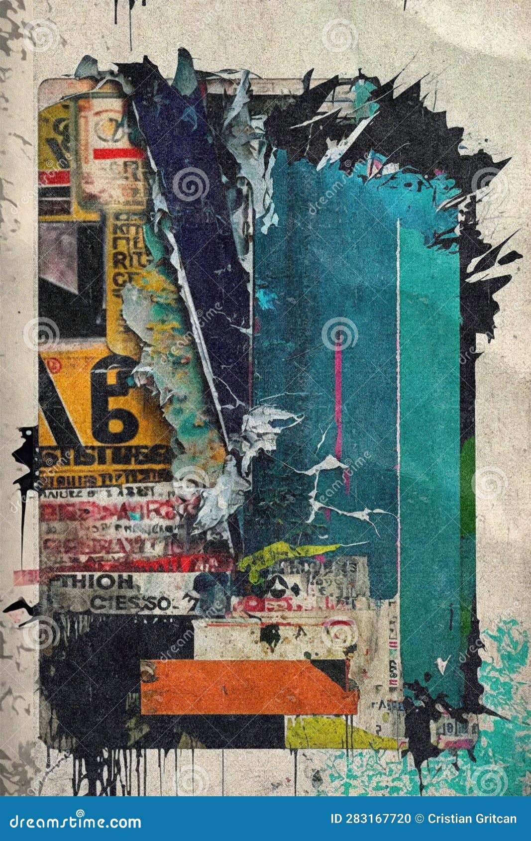 Abstract Distressed Collage Art Anti Design Background High Resolution ...
