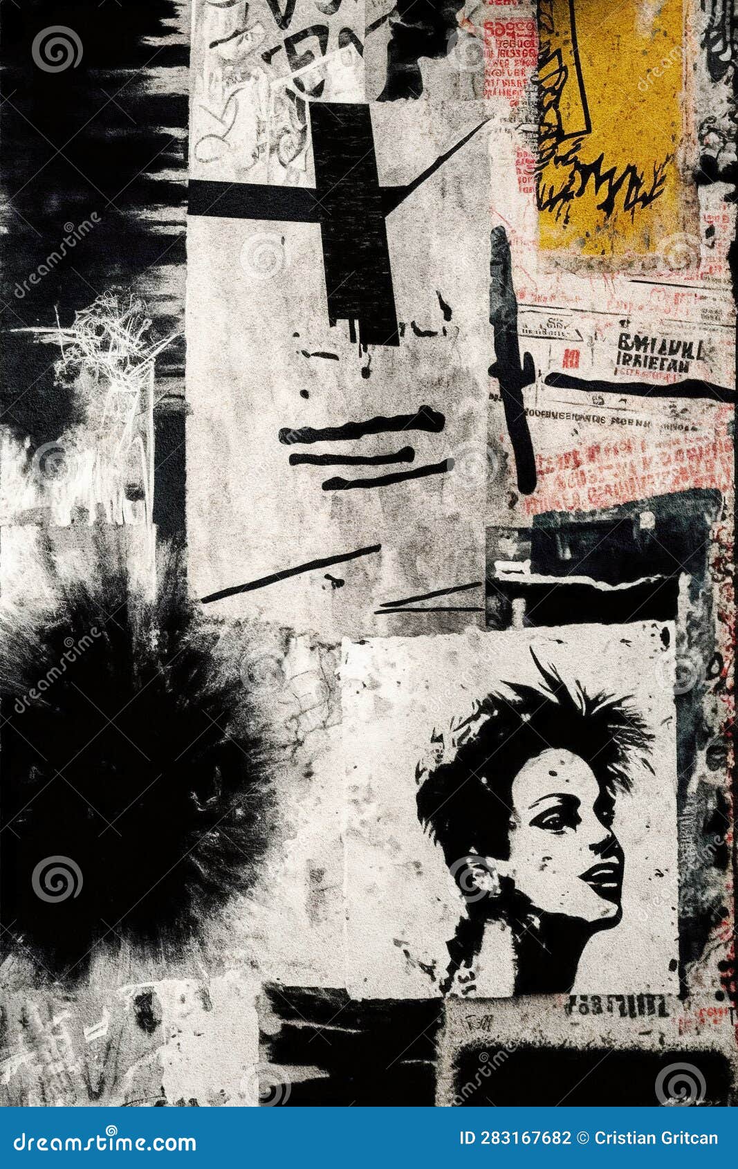 Weathered Posters and Charcoal Scribbles Anti Design Background High ...