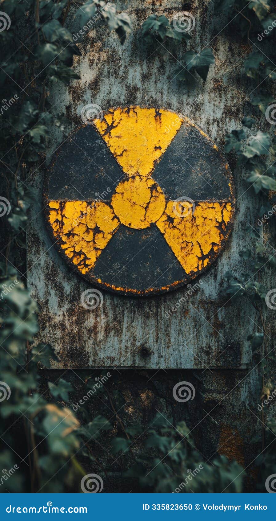Creepy Warning Sign Overgrown With Lichen And Moss Royalty-Free Stock ...