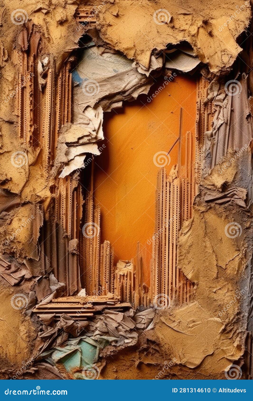 Weathered Recycled Cardboard with Torn Edges Stock Illustration ...