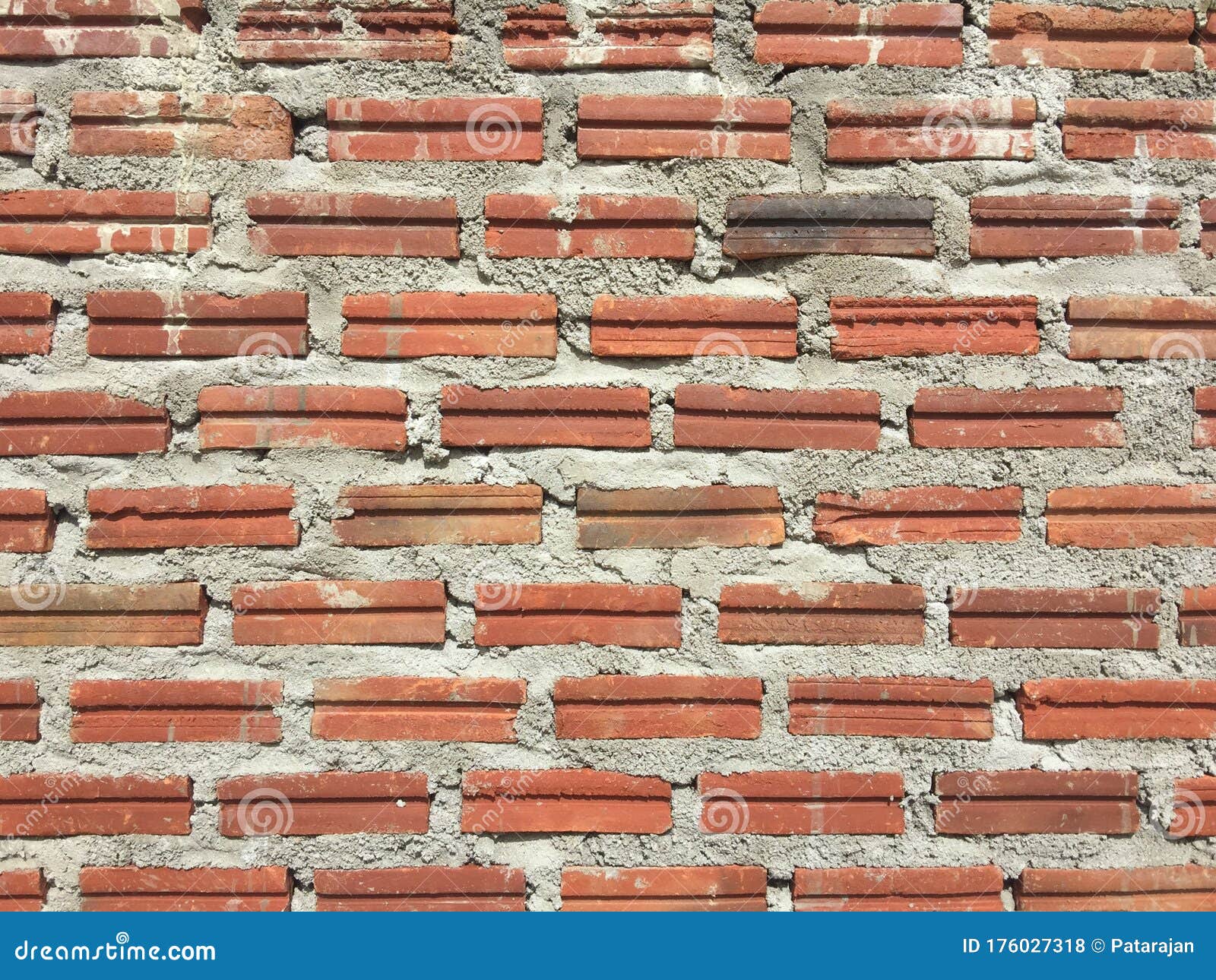Weathered Red Brick Blocks Wall for Vintage Design Background Stock ...